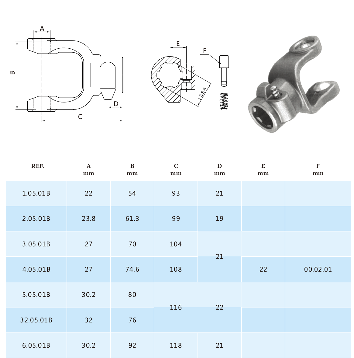 Splined Yoke With Push Pin / Quick Release Yoke - MR Driveline